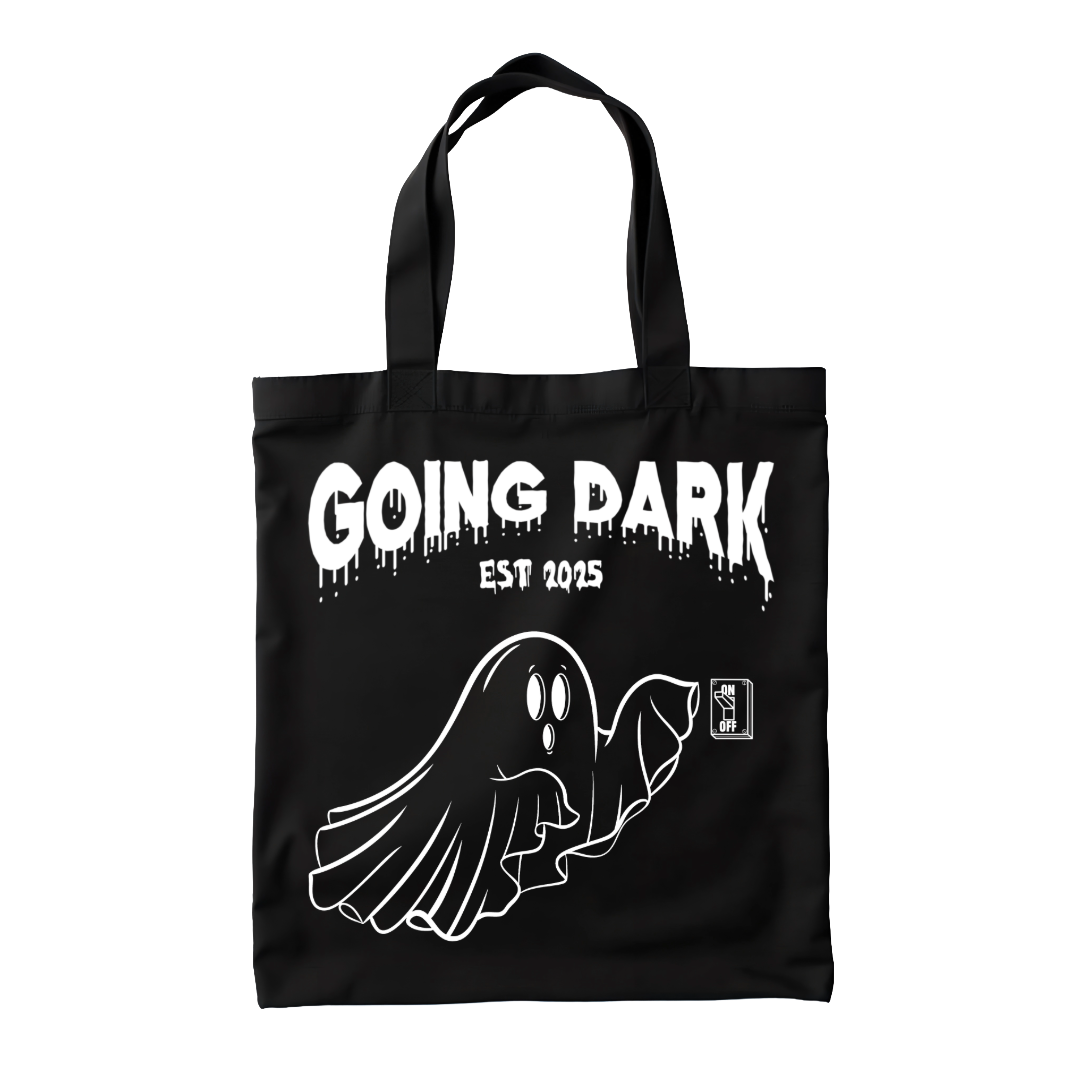 Going Dark 2025 Halloween Tote Bag | Recycled Cotton Carry-All — Going ...